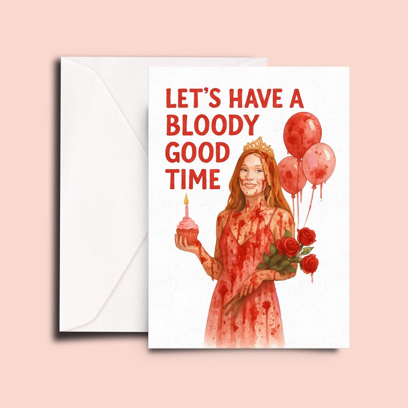 Funny Horror Birthday Card – Bloody Prom Queen, Goth Dark Humor - Etsy