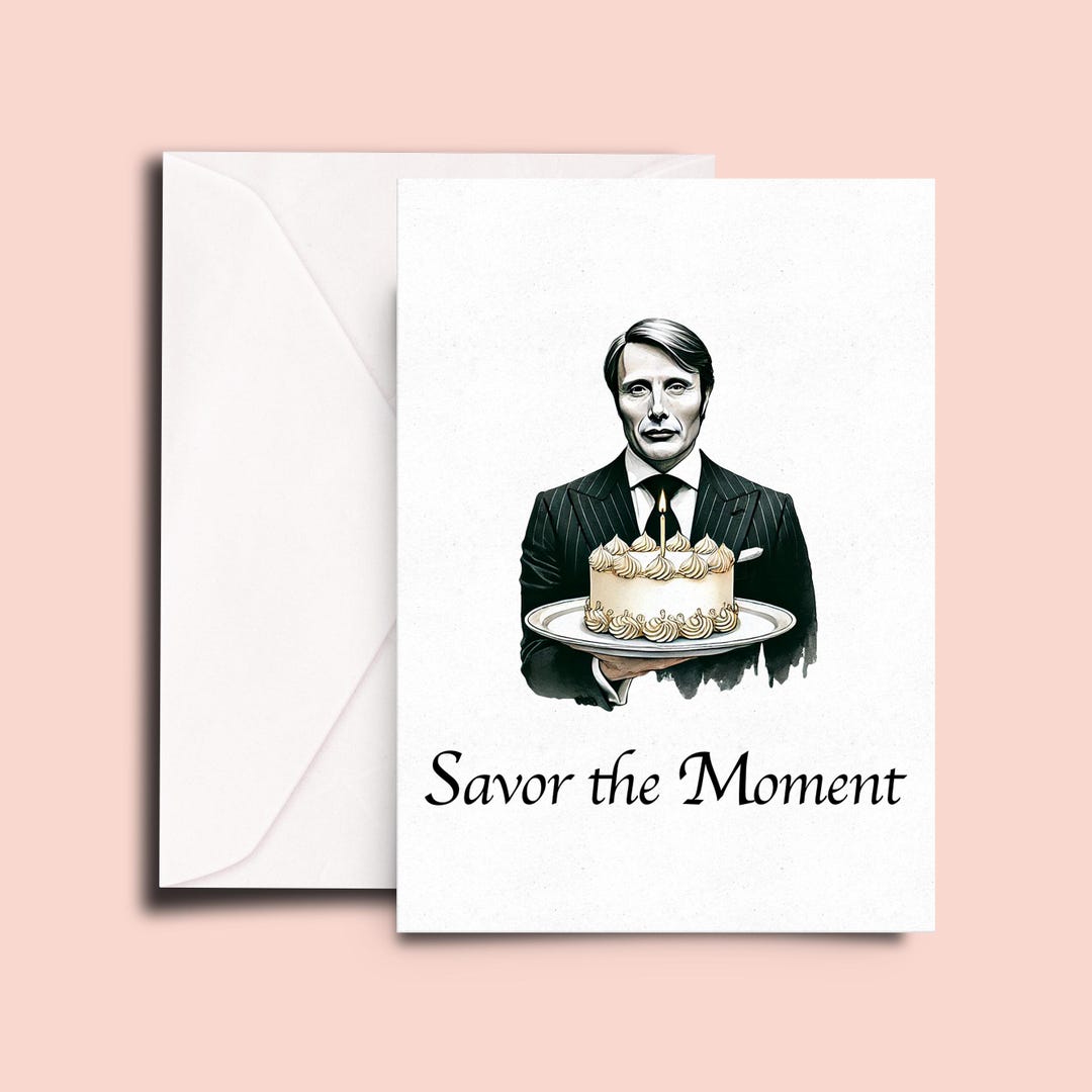Dark Humor Birthday Card – Tv-inspired Elegant Watercolor Design ...