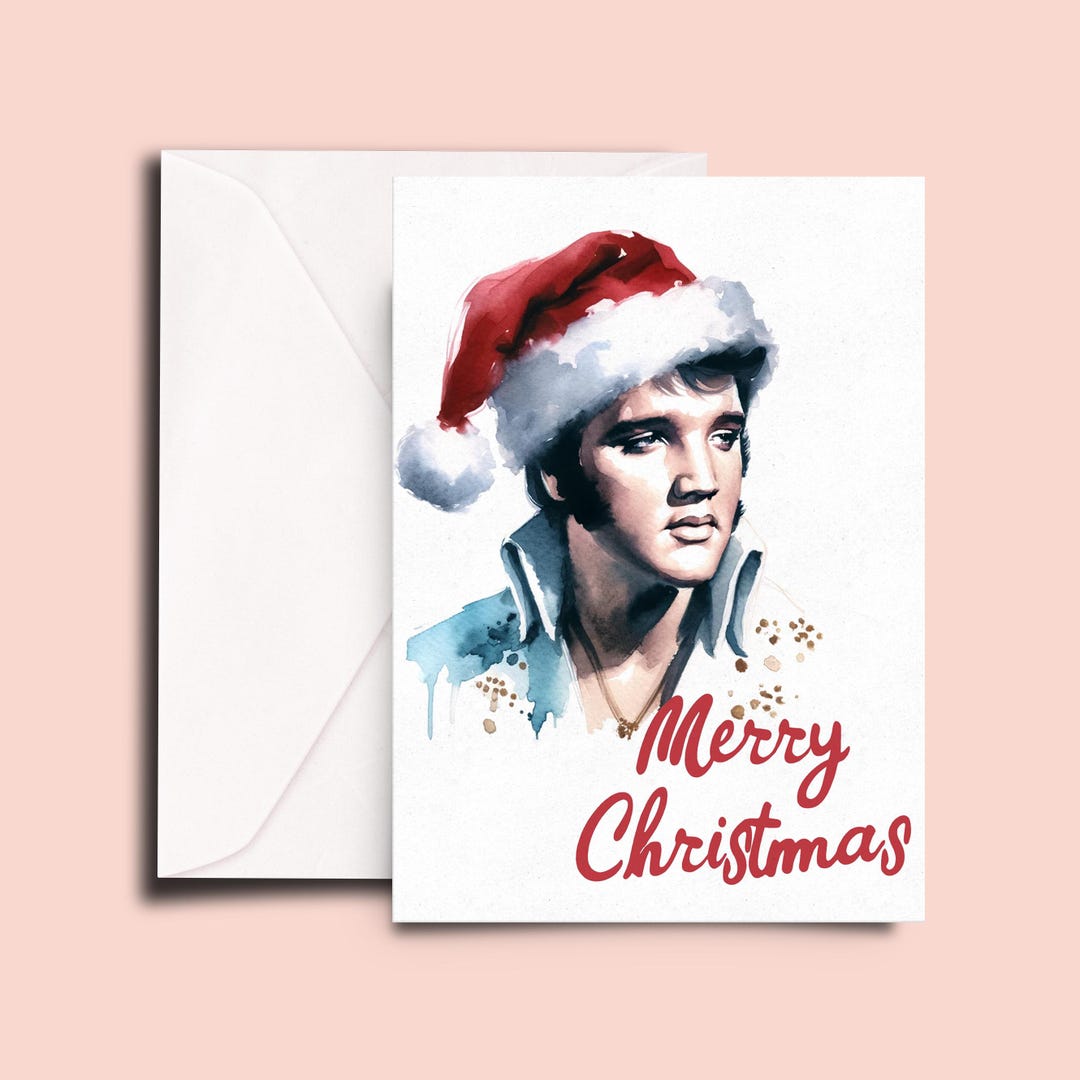 Vintage Holiday Greeting Card With Iconic Singer in Festive Santa Hat ...