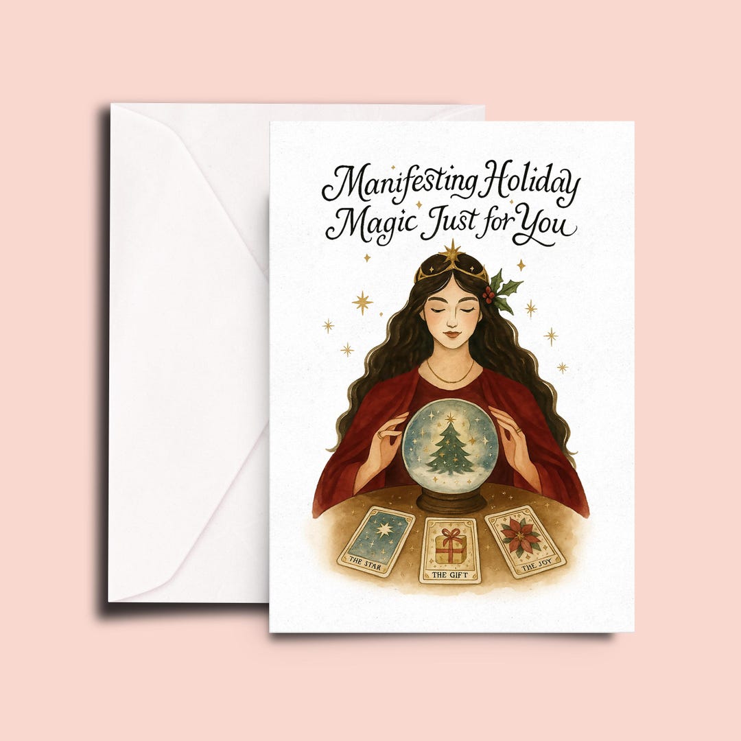 Manifesting Holiday Magic Card Witchy Christmas Tarot Greeting Mystic ...