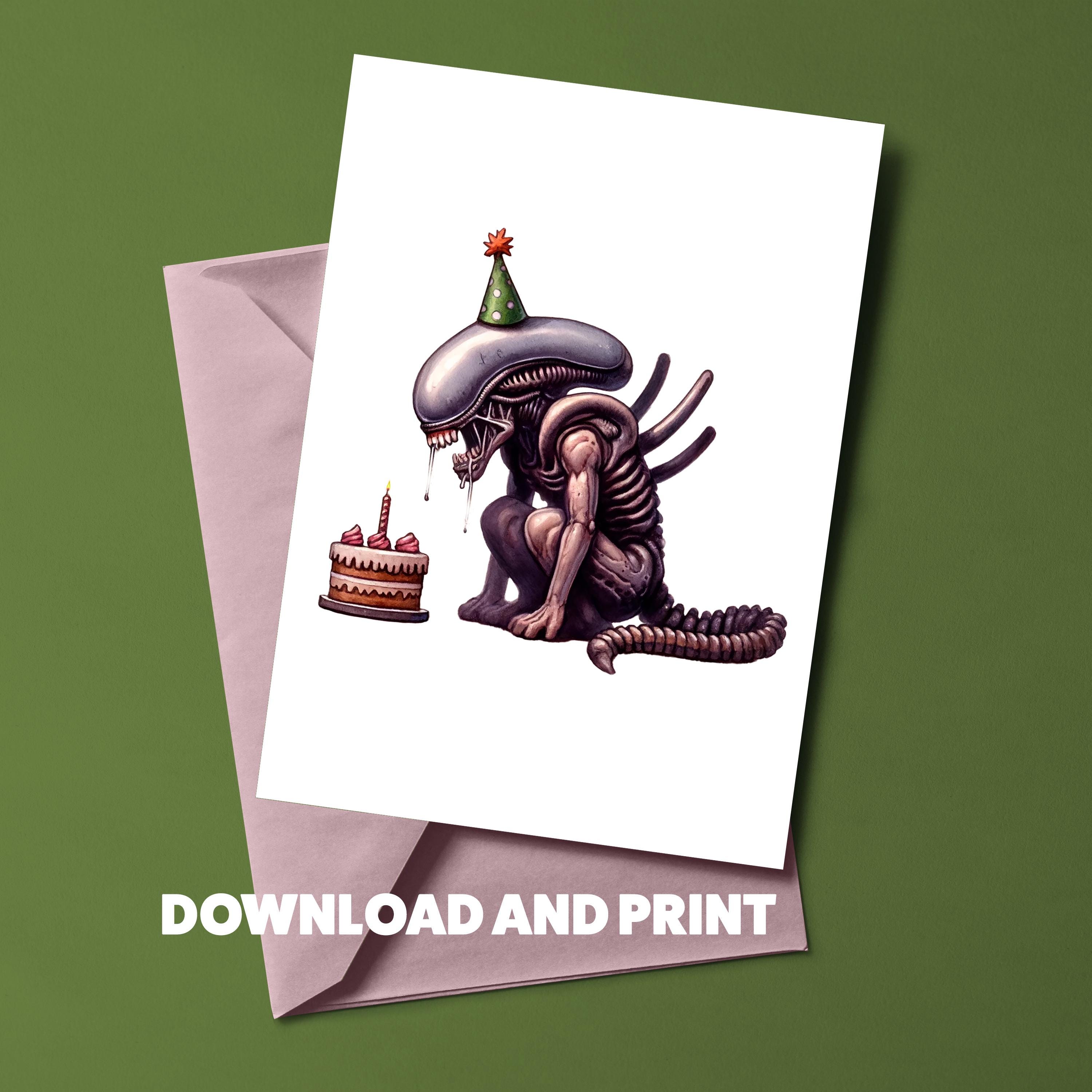 Alien Birthday Card Sci-fi Digital Download Inspired Birthday Card ...