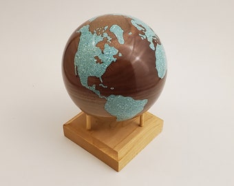 Wooden Earth Globe - Etsy