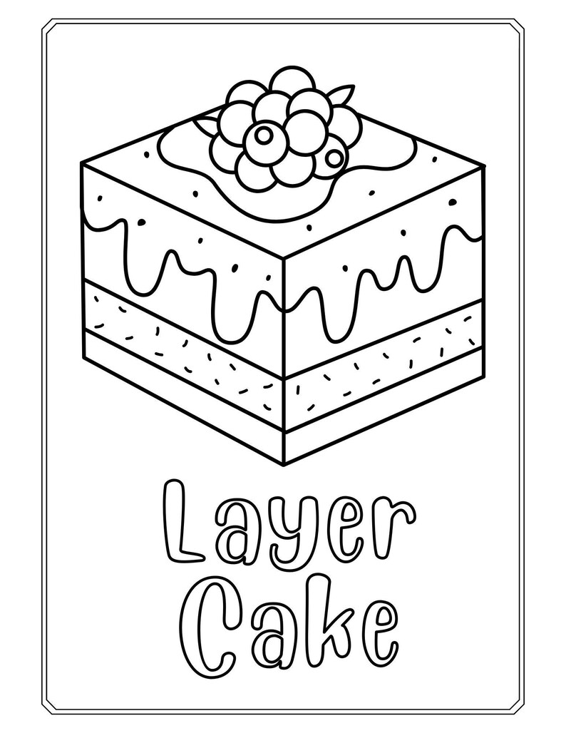 Coloring Book Pages Big and Bold Desserts - Etsy