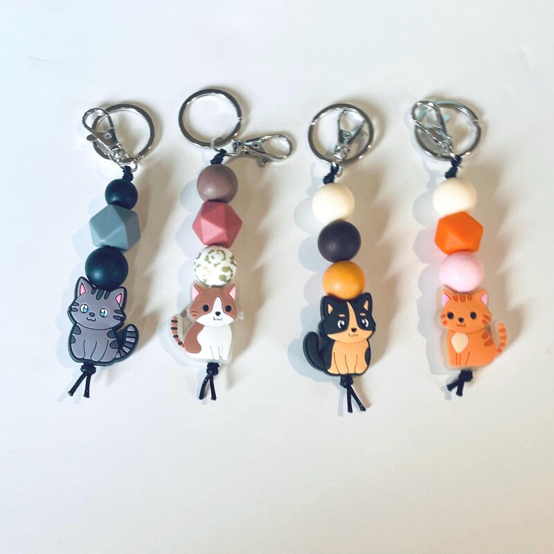 Silicone Keychain Cat - Etsy