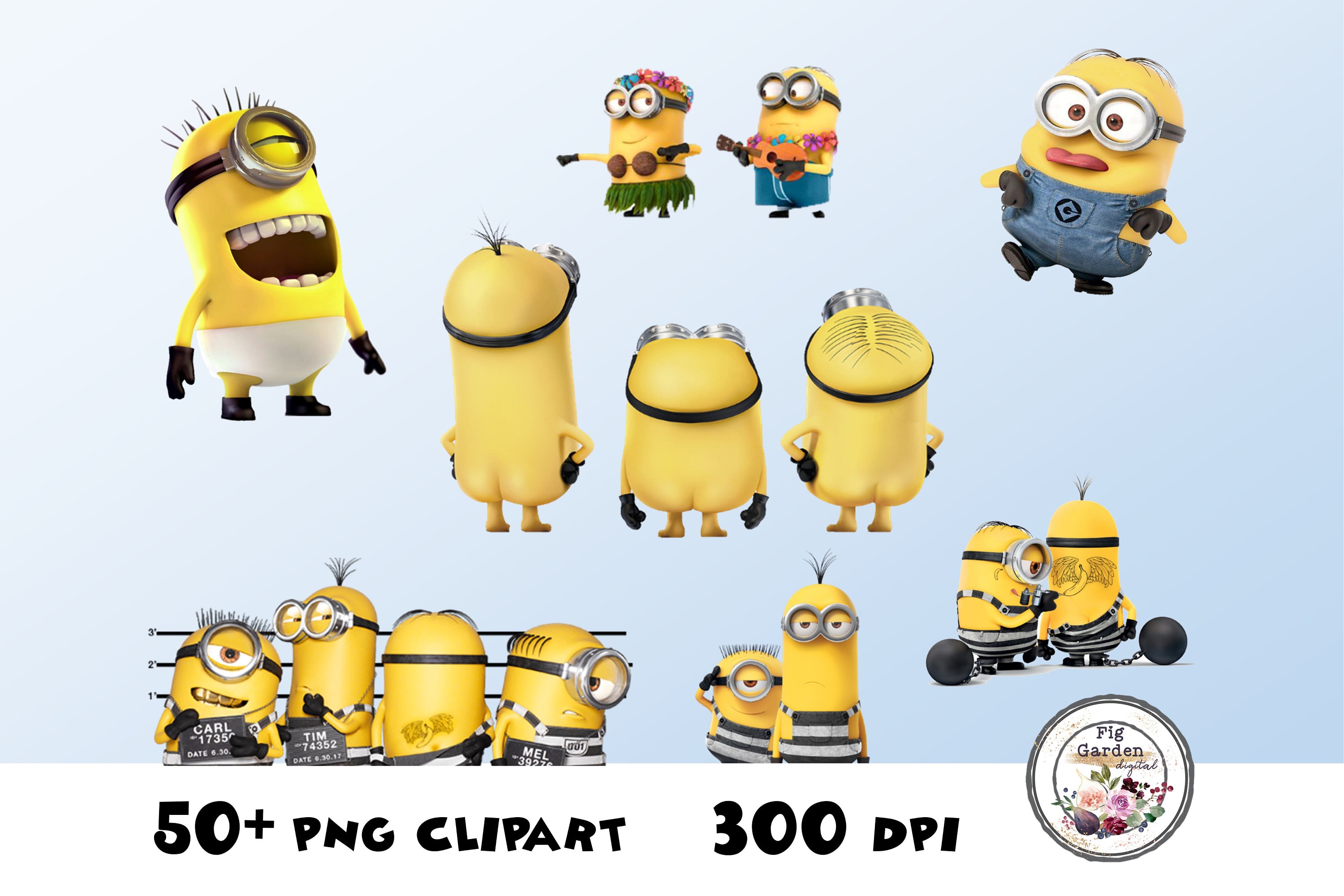 MINIONS Instant Digital Download Large Cutouts Birthday - Etsy