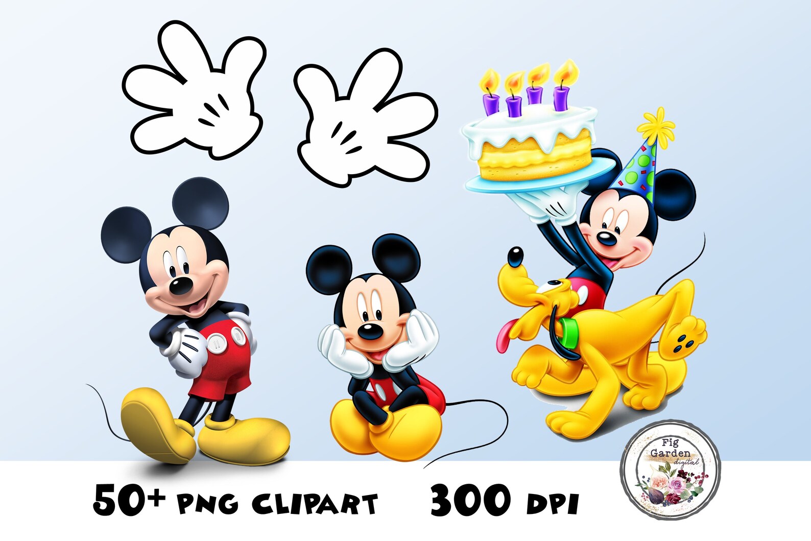 MICKEY MOUSE Instant Digital Download Large Cutouts Birthday - Etsy