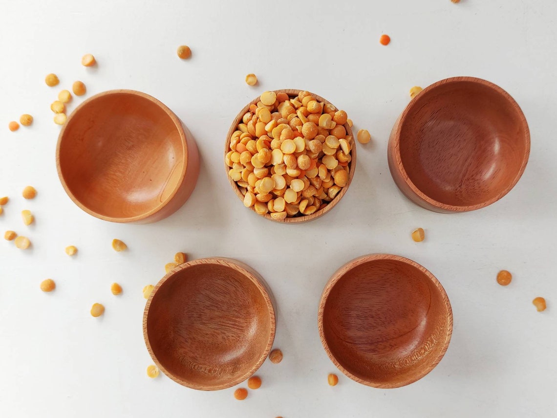 6 small wood bowls 2.5 inch. tiny bowl Table condiment set | Etsy