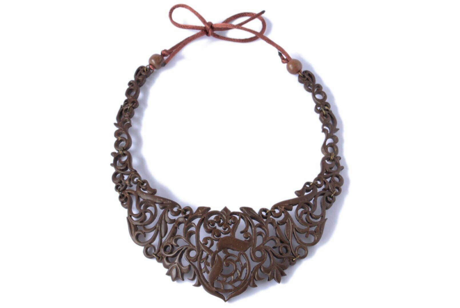 Coconut shell hand carved statement necklace chockers | Etsy