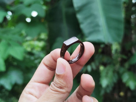 Coconut Shell Ring Wood Ring Wooden Ring Custom Wooden | Etsy