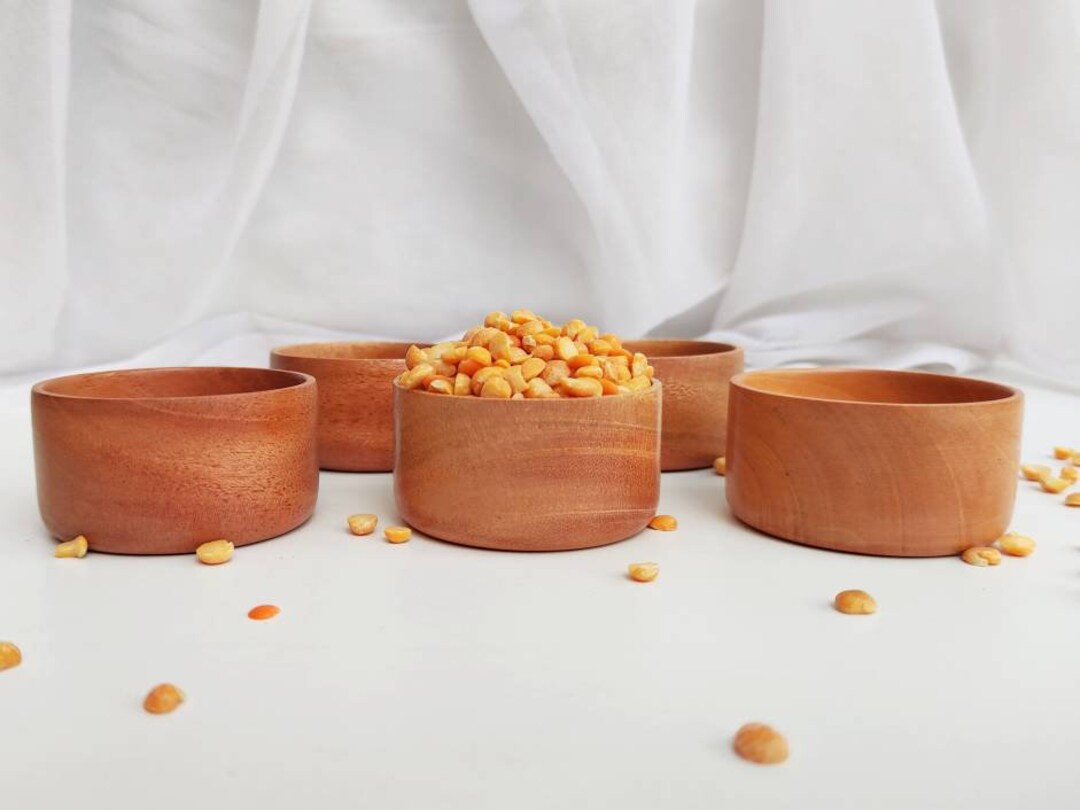 6 Small Wood Bowls 2.5 Inch. Tiny Bowl Table Condiment Set - Etsy