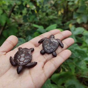Handcrafted Miniature Coconut Shell Turtle -eco Friendly Coastal Charm ...