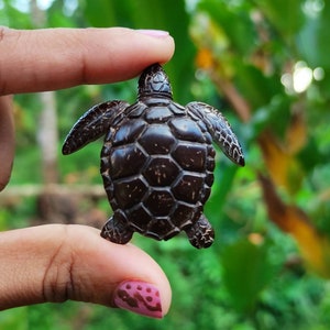 Handcrafted Miniature Coconut Shell Turtle -eco Friendly Coastal Charm ...