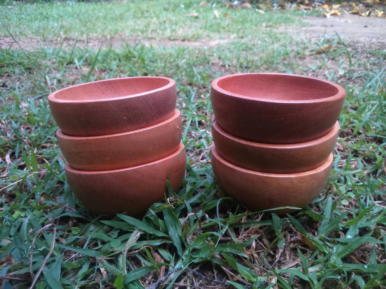 6 Wood Bowls Small Wood Bowls table Condiment Set tiny - Etsy