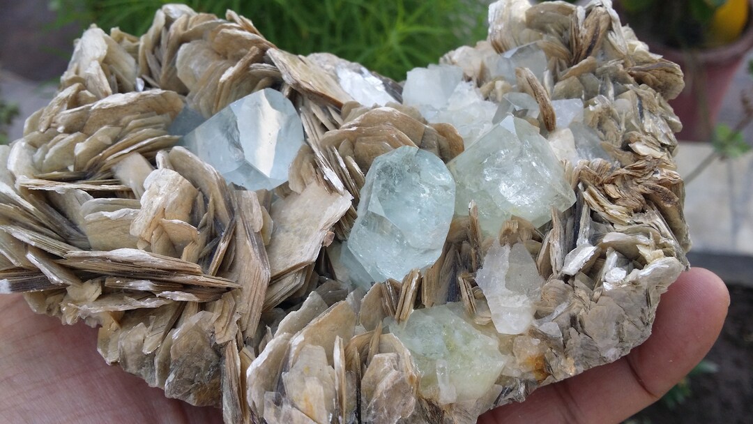 Breathtaking Aquamarine Crystal Bunch With Stunning Muscovite From ...