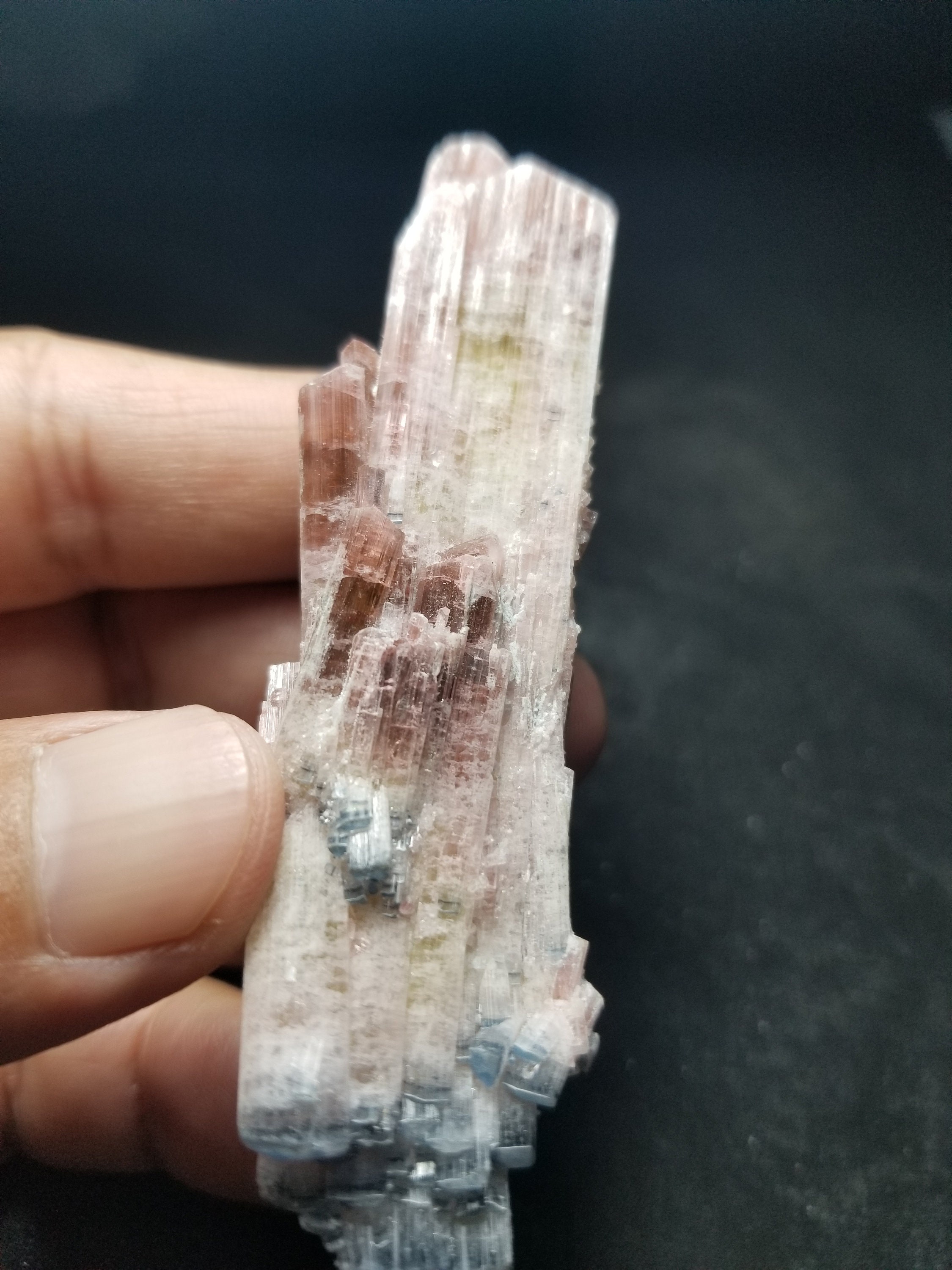 Blue Cap Tourmaline Crystal on Matrix - Etsy