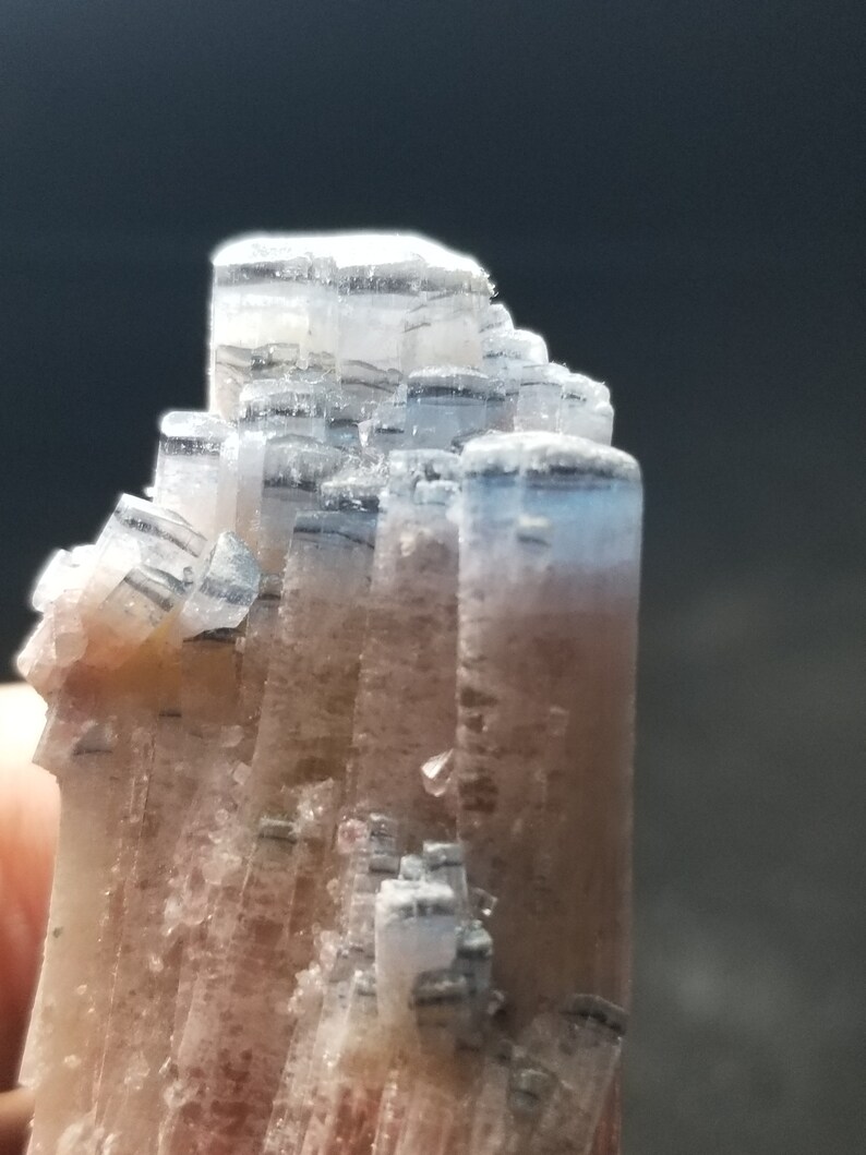 Blue Cap Tourmaline Crystal on Matrix - Etsy