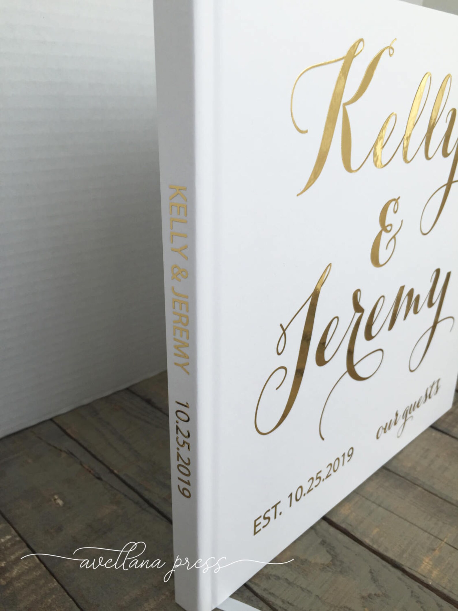 LARGE Wedding Guest Book Gold Foil Guest Book Large - Etsy