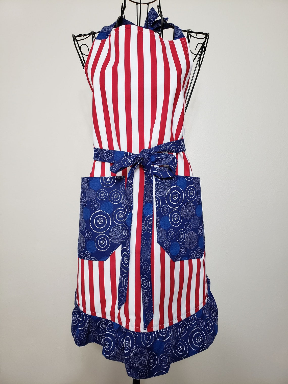 Kitchen Apron - Red & White Striped - Etsy