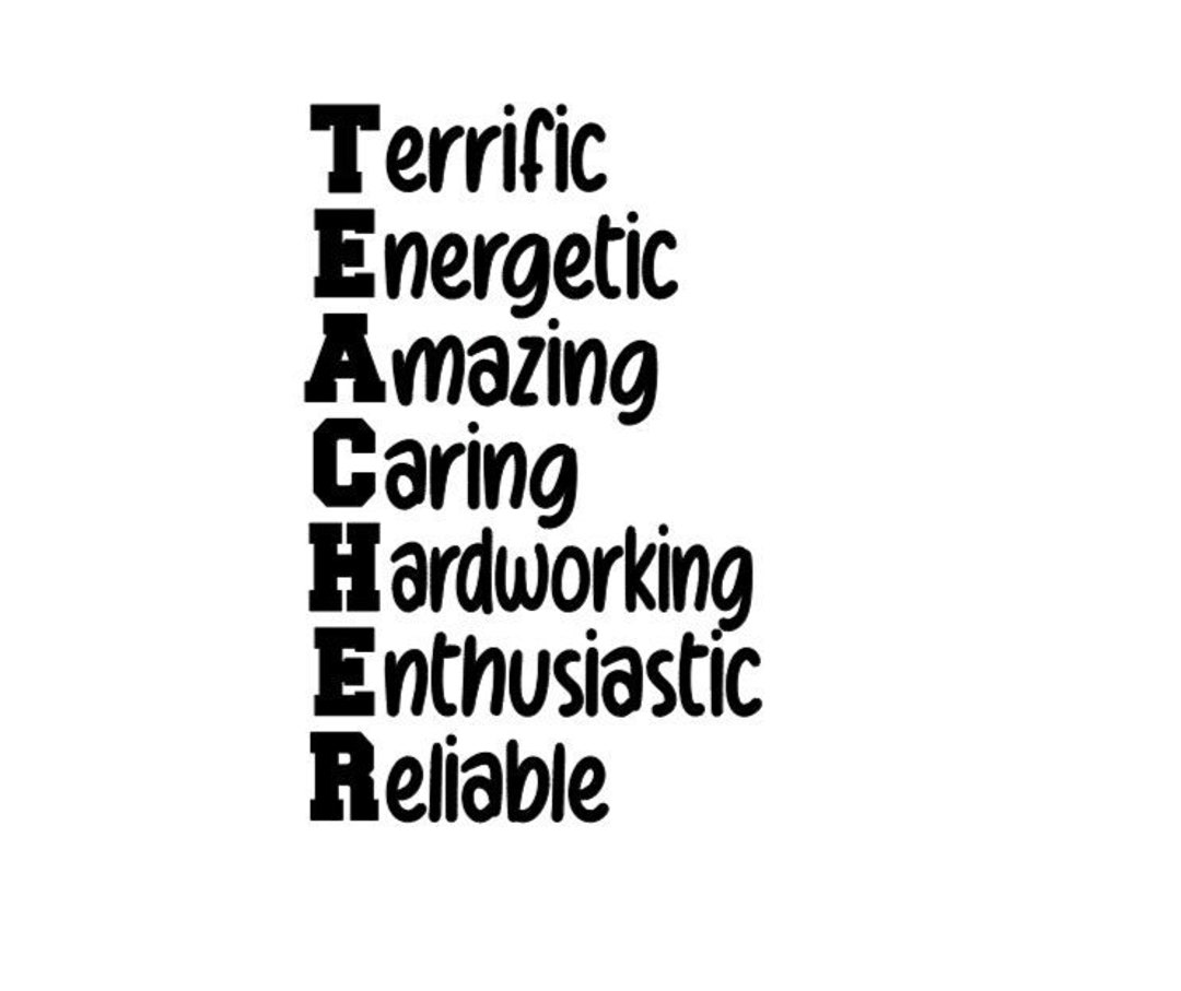 Teacher Acronym Decal | Vinyl Transfer Decal | DIY Decal | Car Decal ...