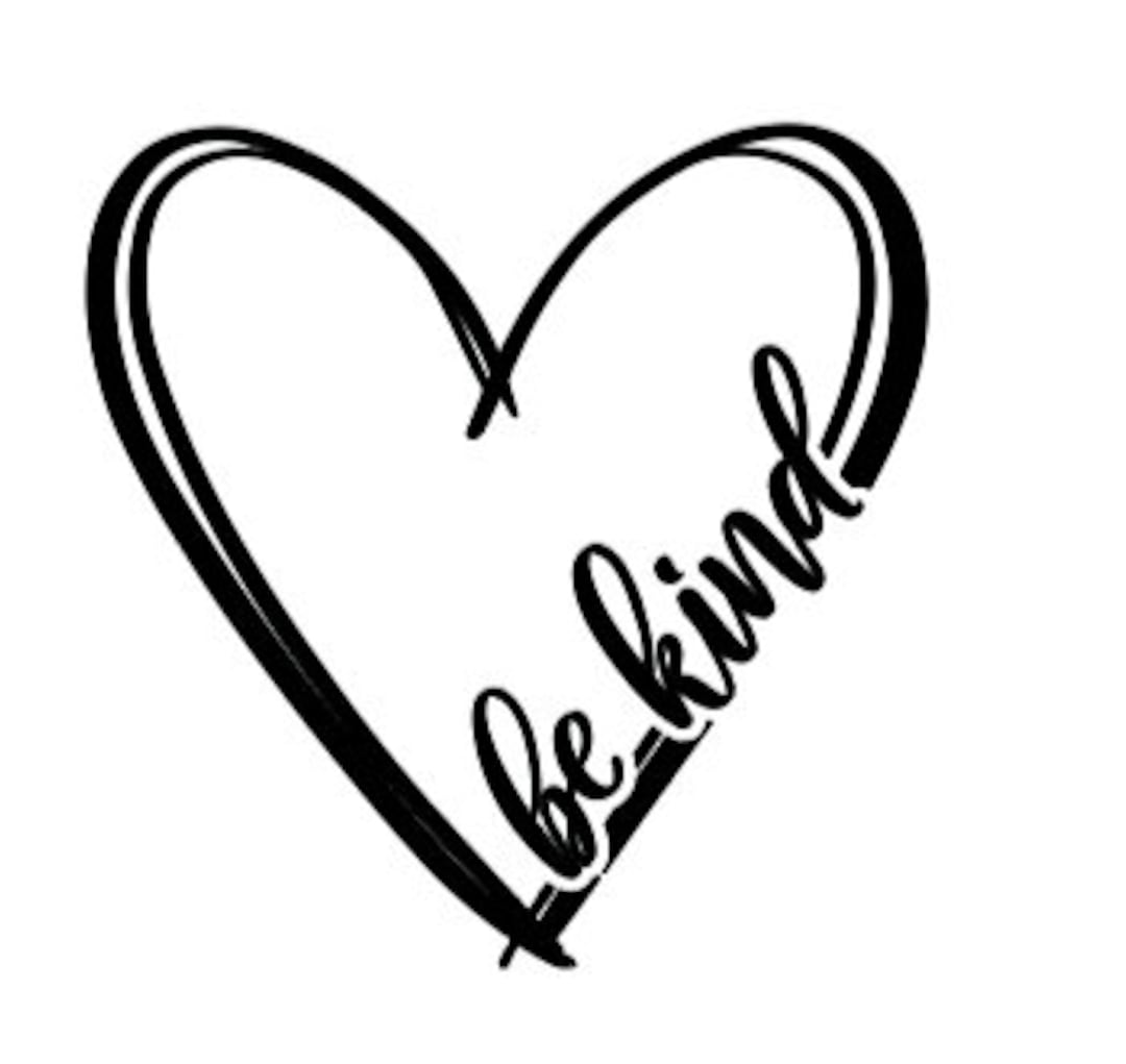 Be Kind Heart Decal | Vinyl Transfer Decal | DIY Decal | Car Decal ...