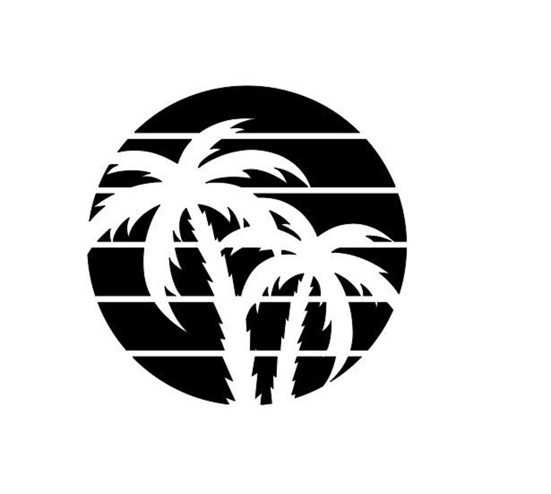 Palm Tree Circle Decal | Vinyl Transfer Decal | DIY Decal | Car Decal ...