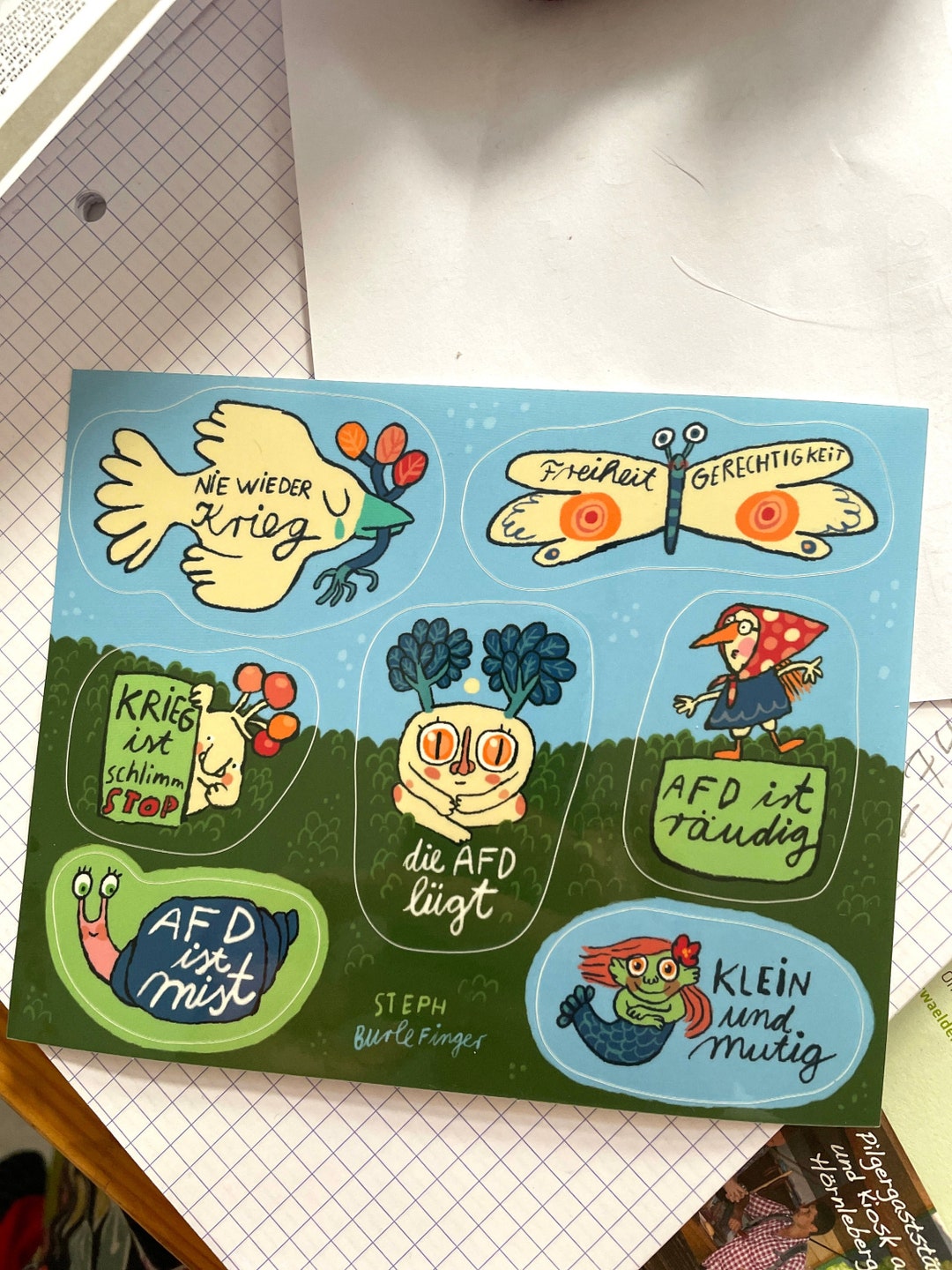 Sticker Sheet With 7 Stickers, Stickers, Political Statement, Against ...