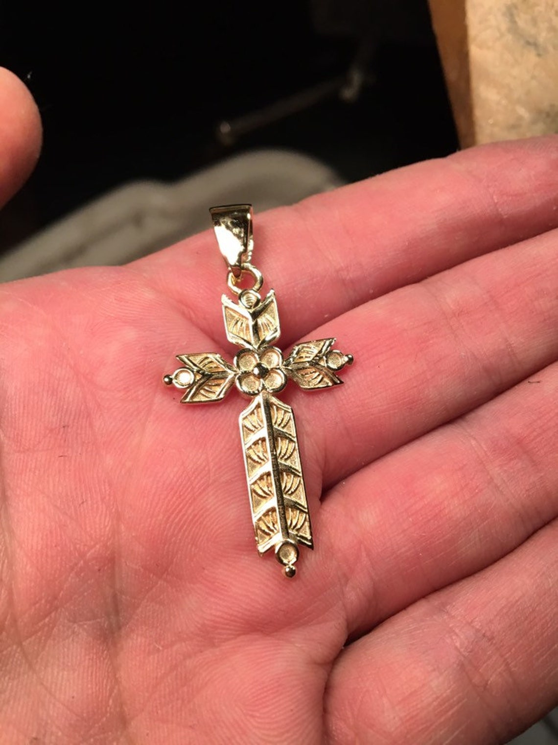 Solid Gold 14k Yellow Cross Ragnar Ragnar Cross - Etsy