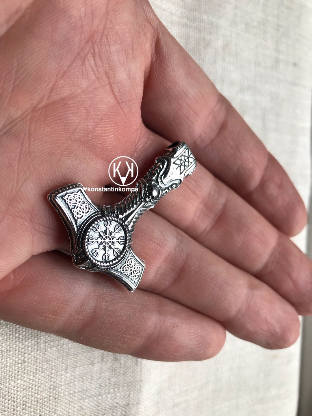 Medium, Sterling, Silver, 925, THOR'S HAMMER, Mjolnir, Mjollnir ...