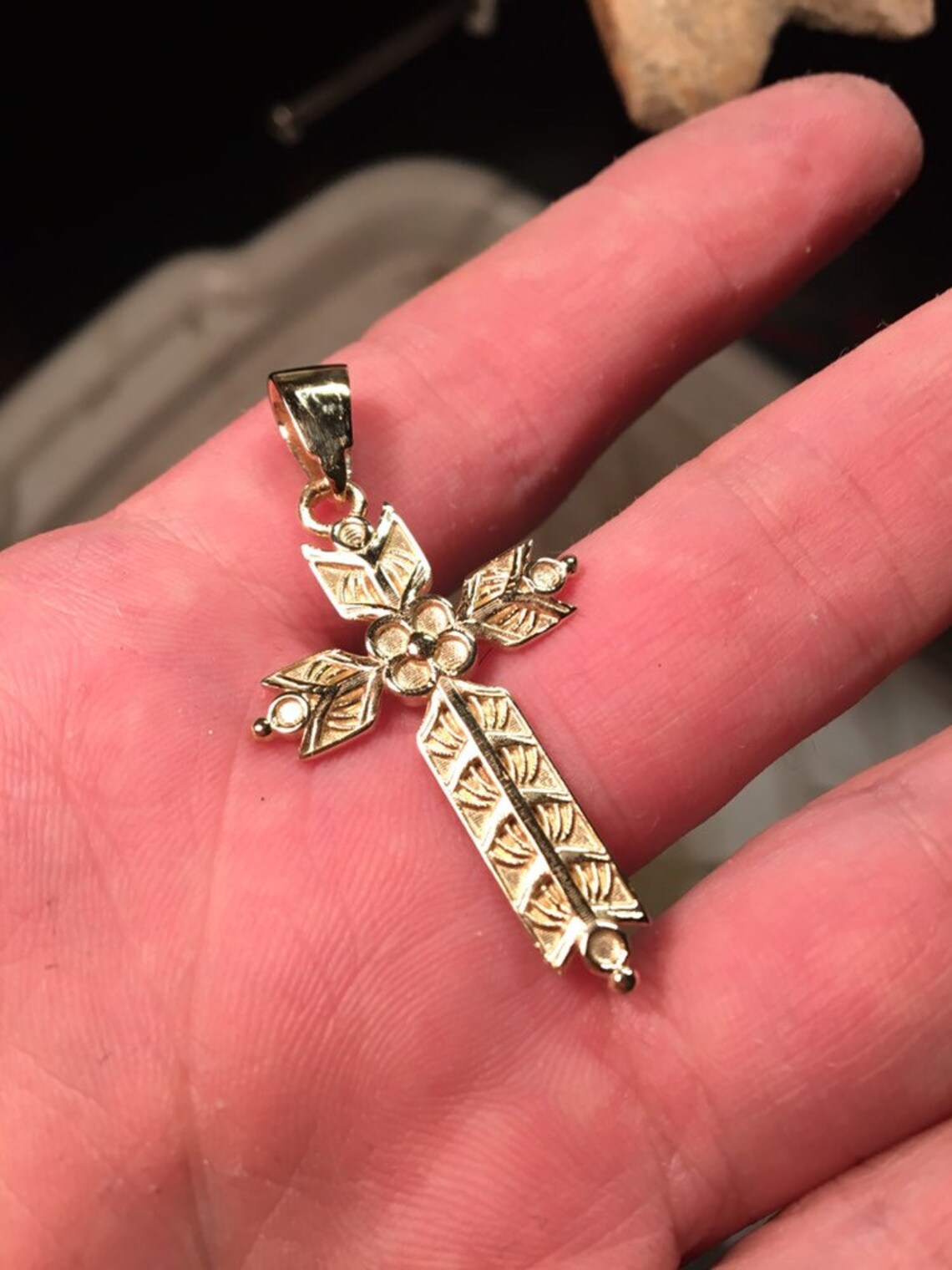 Solid Gold 14k Yellow Cross Ragnar Ragnar Cross - Etsy