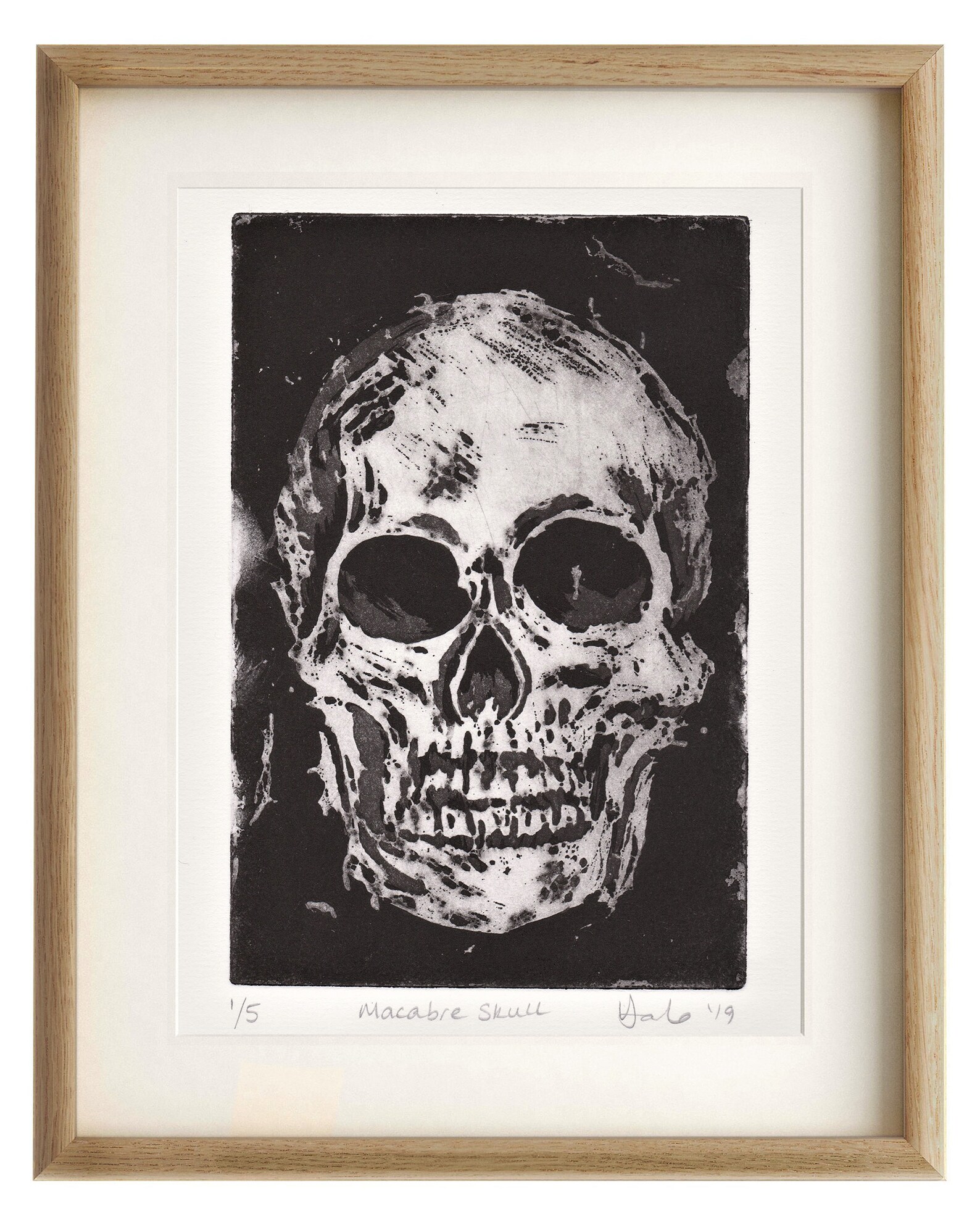 Macabre Skull by Veronica Lamb, Black and White Signed Limited Edition ...