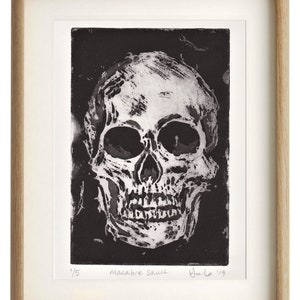 Macabre Skull by Veronica Lamb, Black and White Signed Limited Edition ...