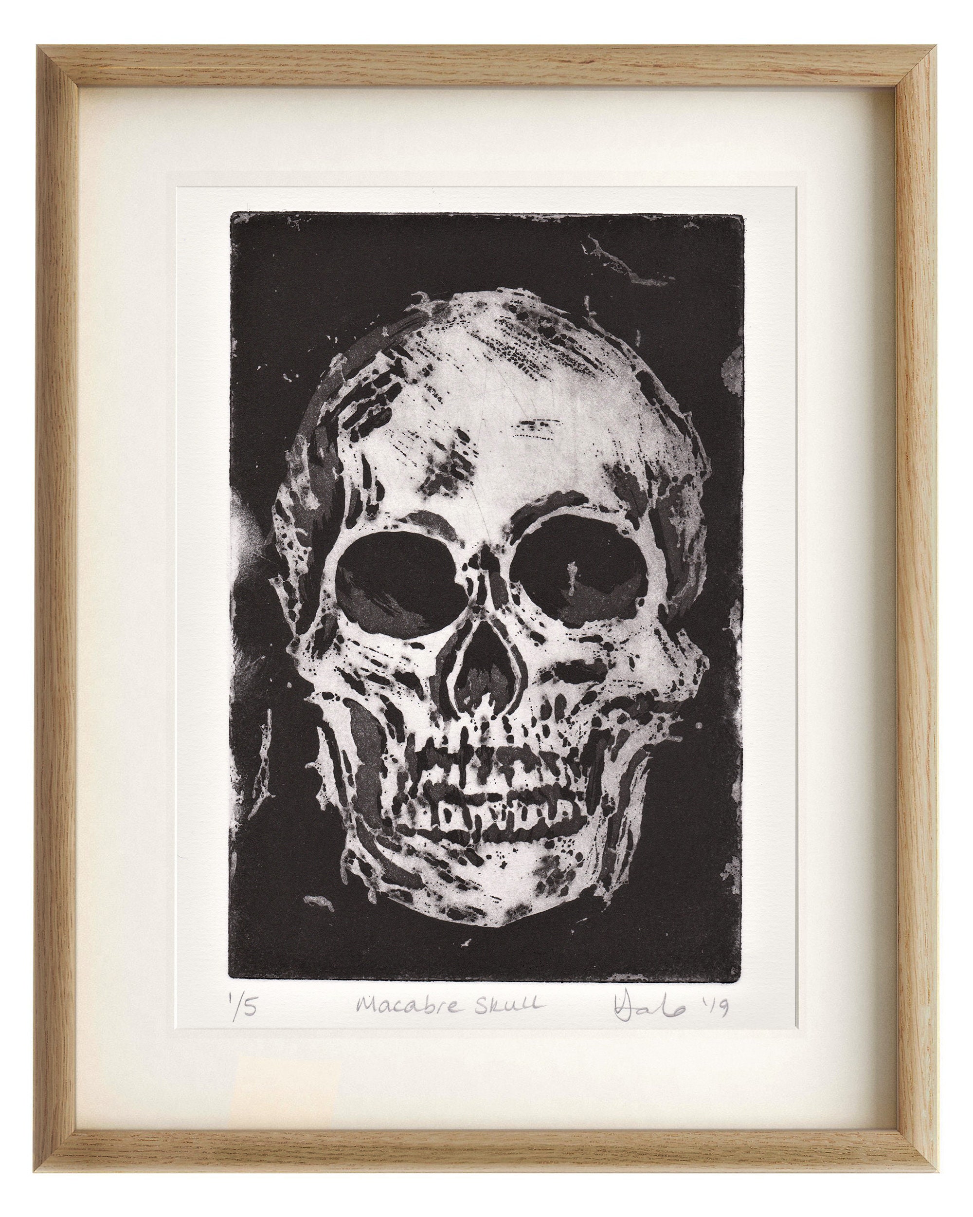 Macabre Skull by Veronica Lamb, Black and White Signed Limited Edition ...