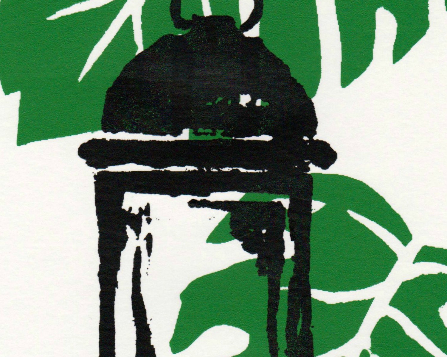 Split Leaf With Lantern by Veronica Lamb, Original Screen Print, Green ...