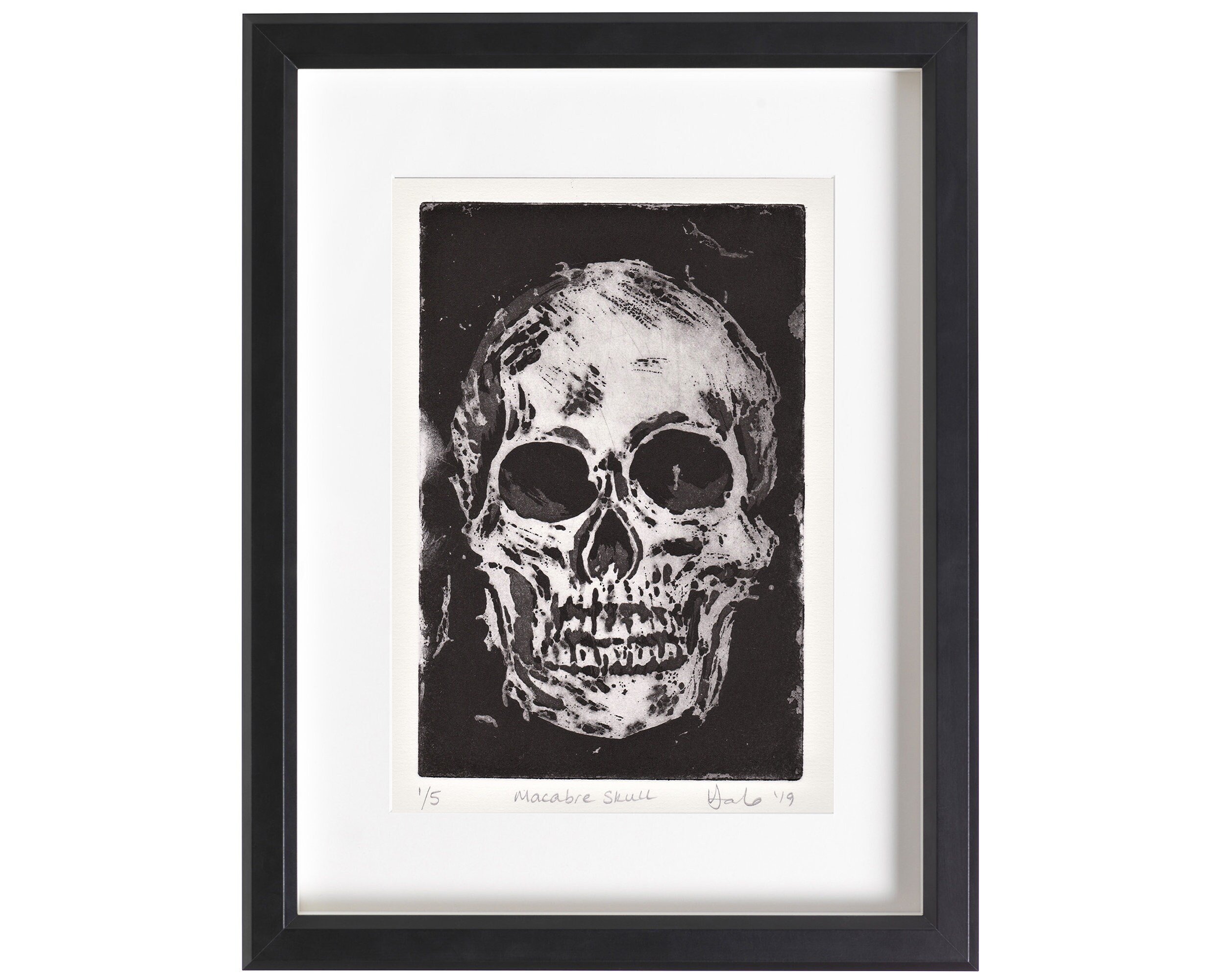 Macabre Skull by Veronica Lamb, Black and White Signed Limited Edition ...