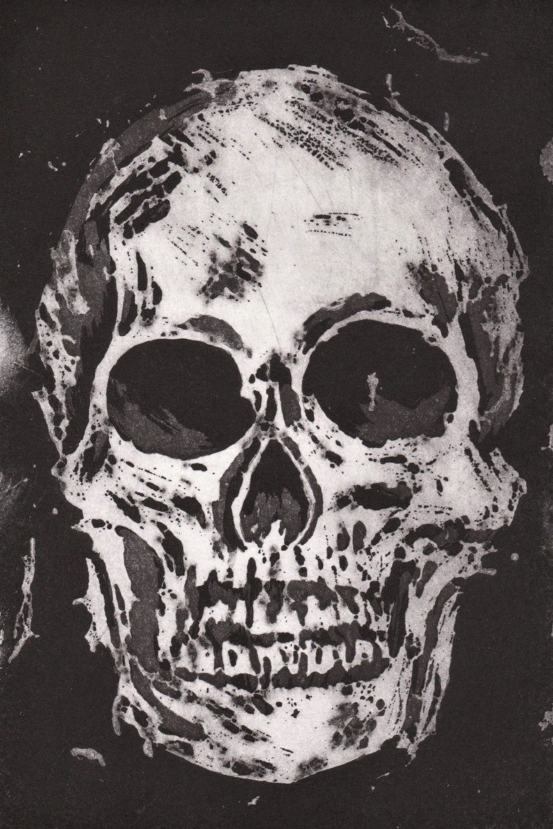 Macabre Skull by Veronica Lamb, Black and White Signed Limited Edition ...