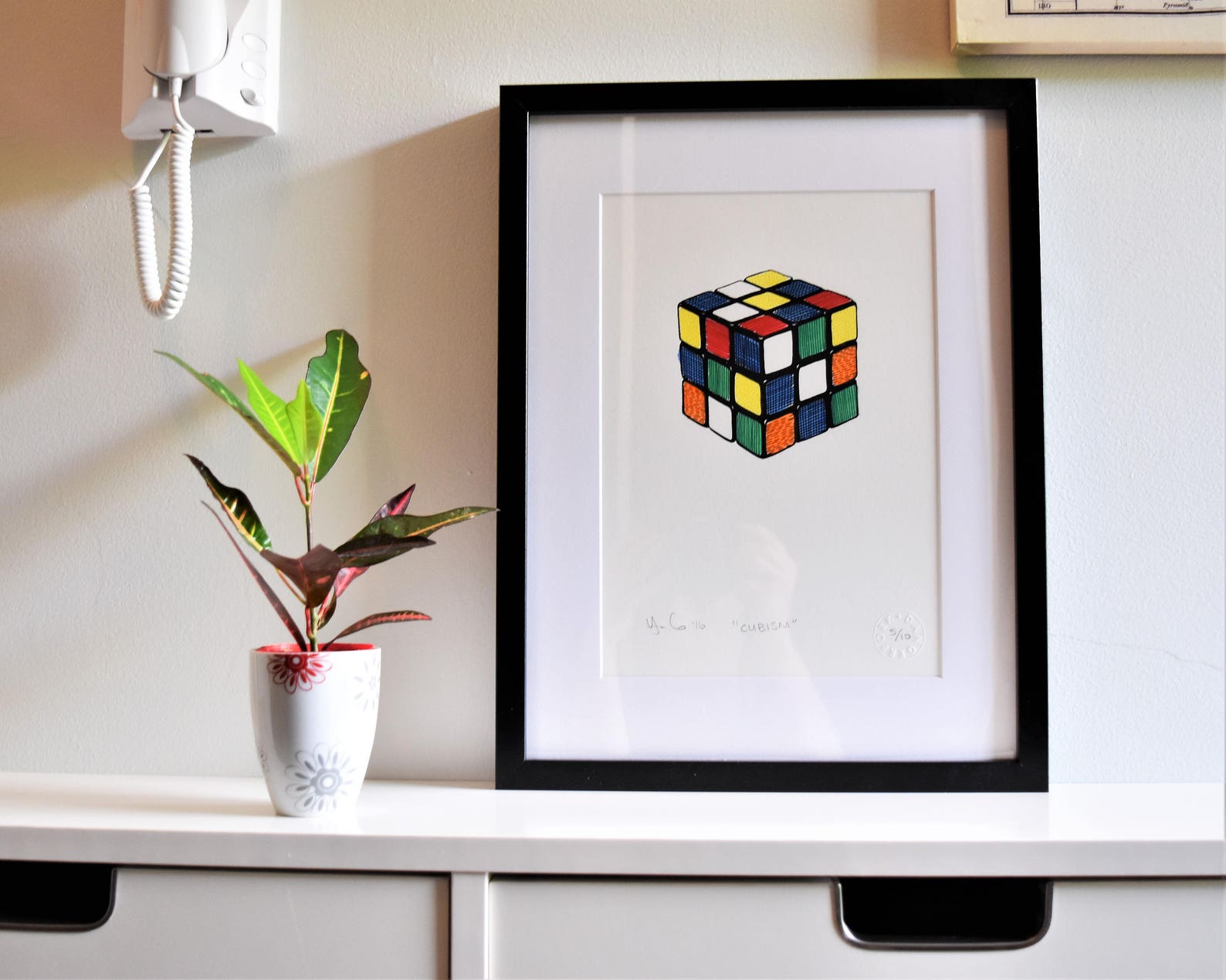 Cubism Colour by Veronica Lamb, Hand Painted Screen Print, Rubiks Cube ...
