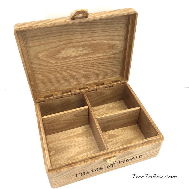 Oak Doublewide Recipe Box - Etsy