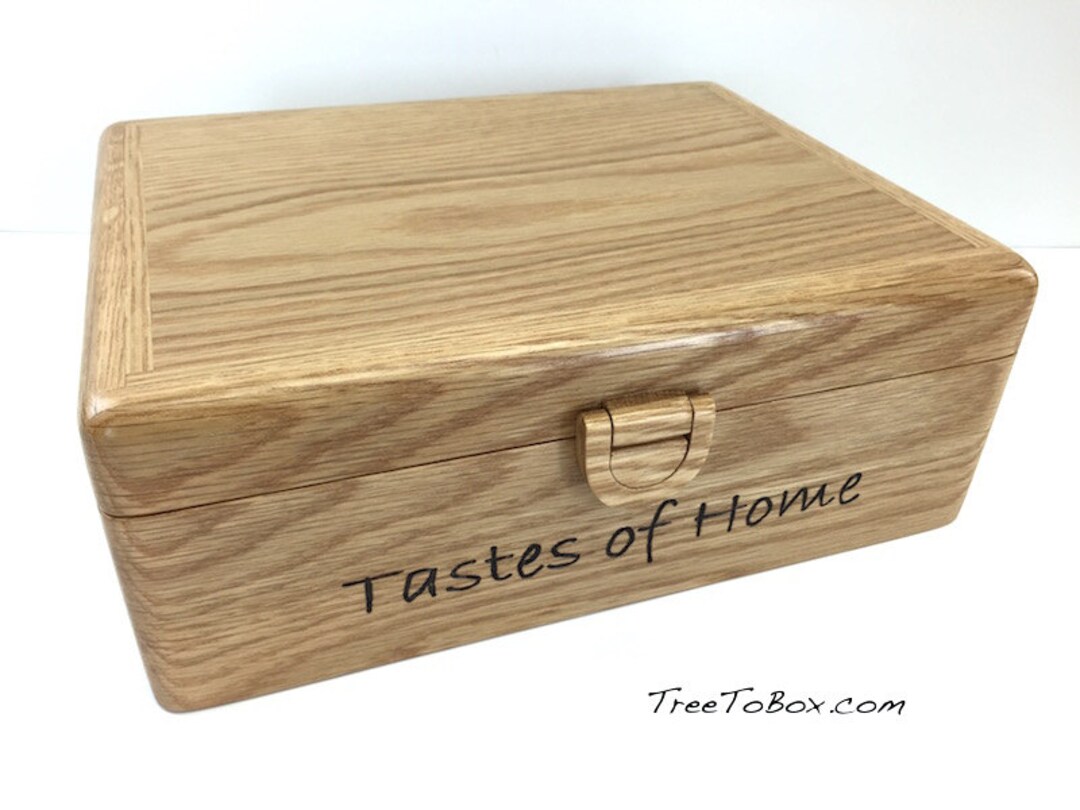 Oak Doublewide Recipe Box - Etsy