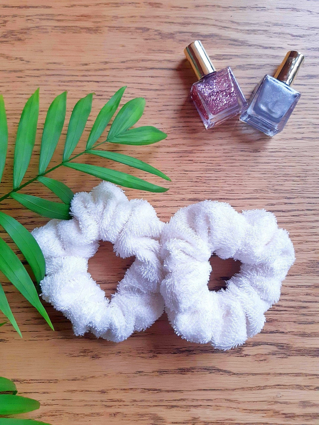 Bambú blanco towelling scrunchie - super suave! - Etsy España