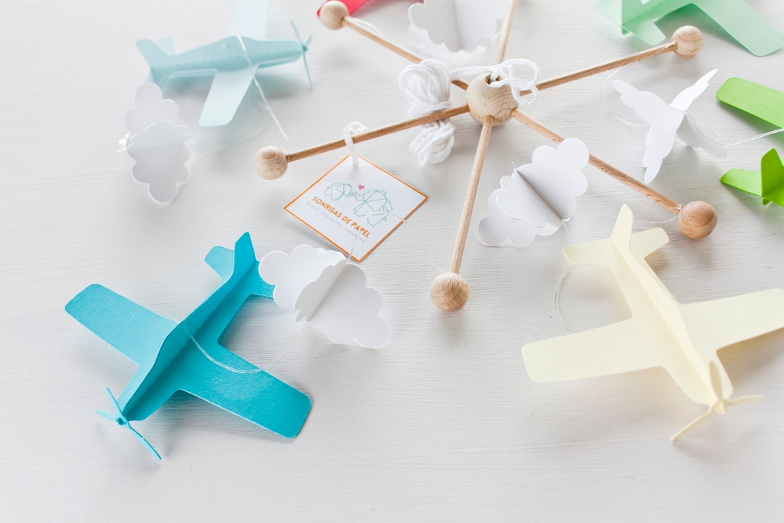 Airplane Crib Baby Mobile for Travel Theme Nursery. Pilot - Etsy