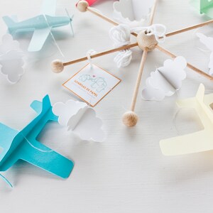 Airplane Crib Baby Mobile for Travel Theme Nursery. Pilot Newborn Gift ...