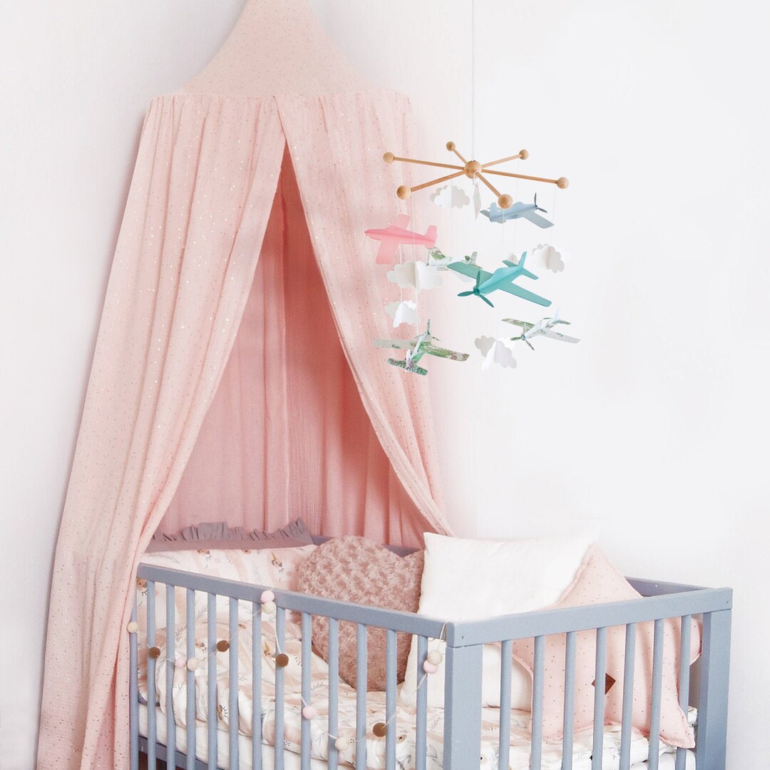 Pink Baby Mobile. Airplane Mobile for Nursery. Baby Girl Mobile ...