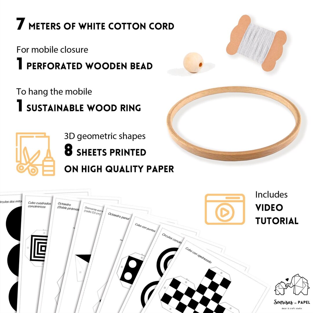 DIY Montessori Mobile Kit: High Contrast Geometric Shapes, Sensory ...