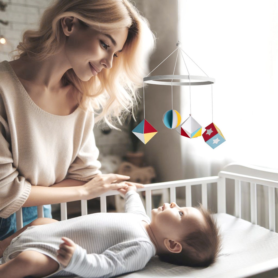 Newborn Mobile Montessori. Chromatic Mobile. Primary Colors Montessori ...