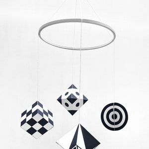 Black and White Mobile Baby for Newborn Gift. Geometric Crib Mobile ...