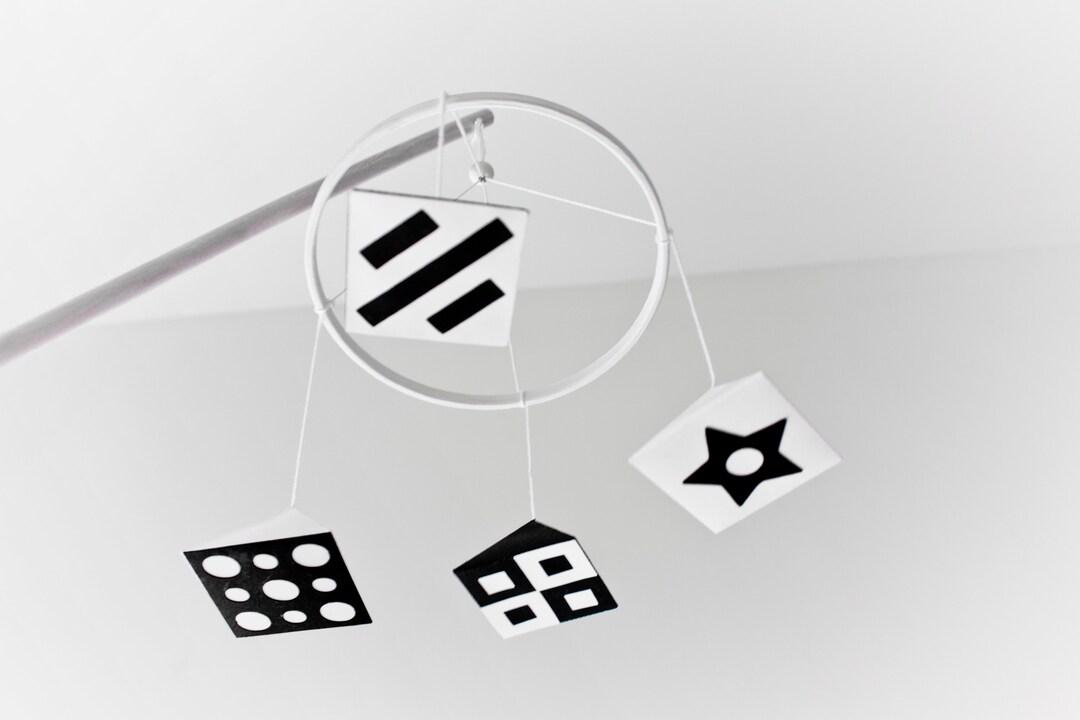 Munari Mobile. Montessori Mobile. Black White Mobile. Baby Crib Mobile ...