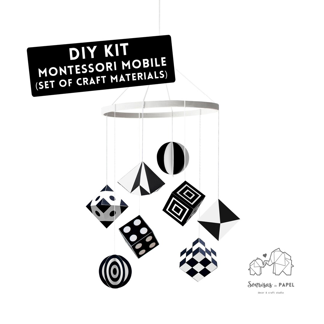 DIY Montessori Mobile Kit. Munari High Contrast Mobile. Baby Shower ...
