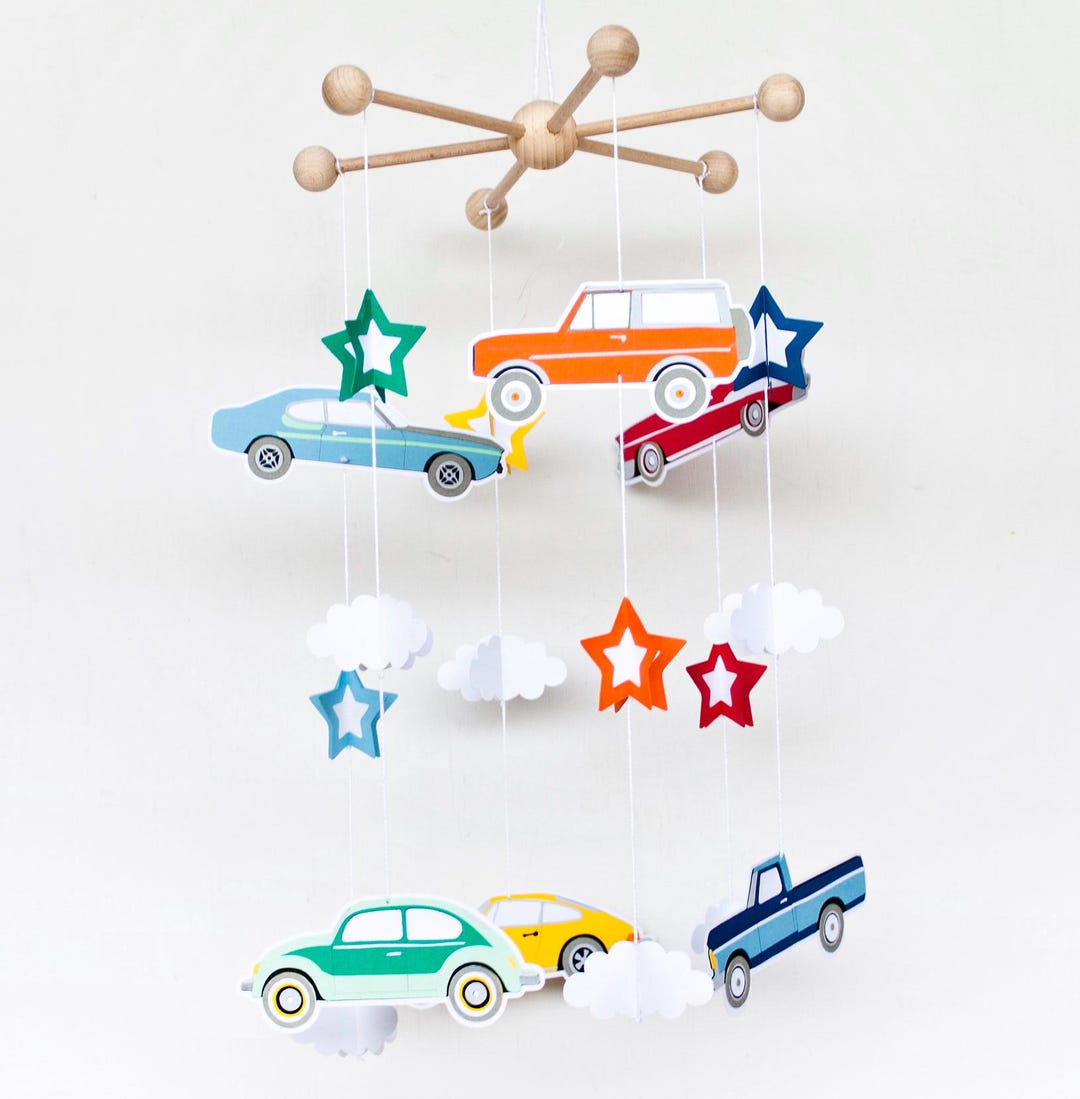 Vintage Car Mobile for Baby Nursery. Retro Car Baby Shower Gift ...