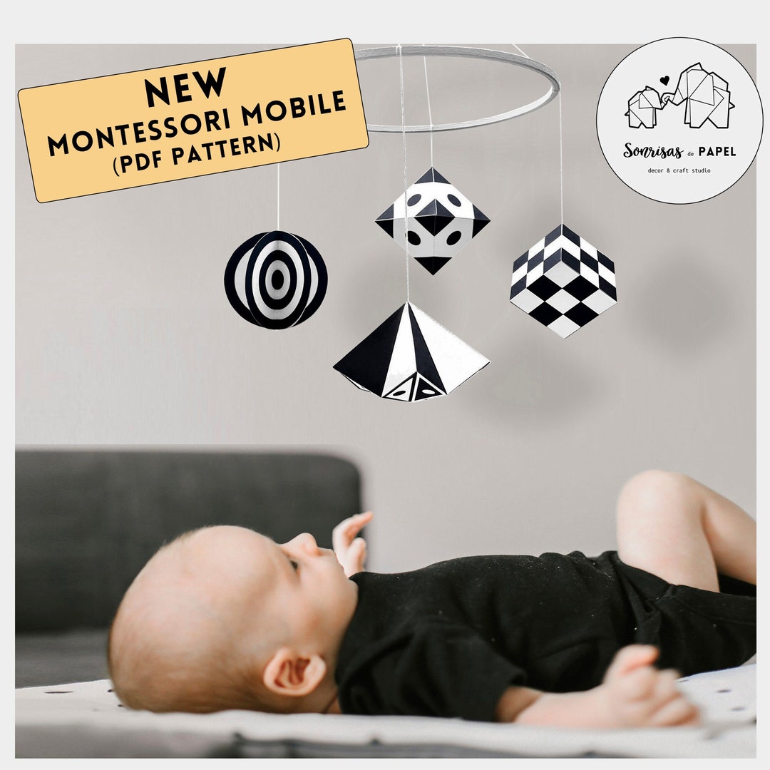 DIY Montessori Mobile. Printable Hight Contrast Mobile for Newborn Baby ...