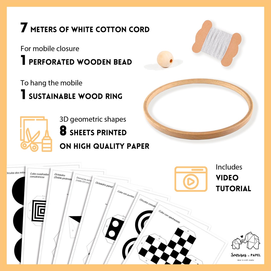 DIY Montessori Mobile Kit. Munari High Contrast Mobile. Baby Shower ...